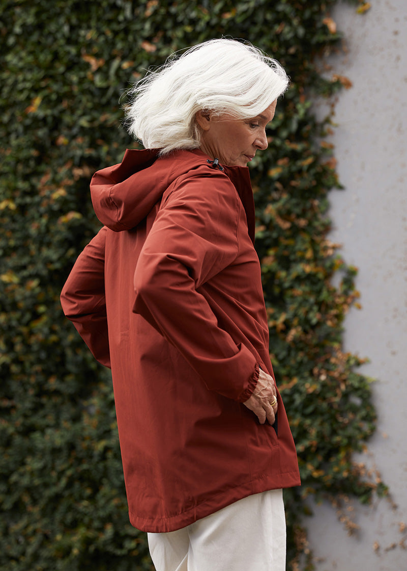 Terracotta Red Waterproof Jacket | Australian Sustainable Raincoats ...